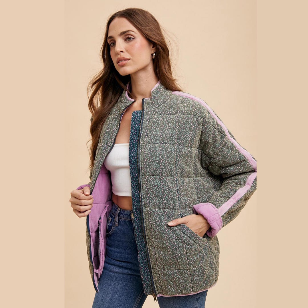 Chloe Quilted Corduroy Jacket, Printed Corduroy Jacket, Bohemian ...