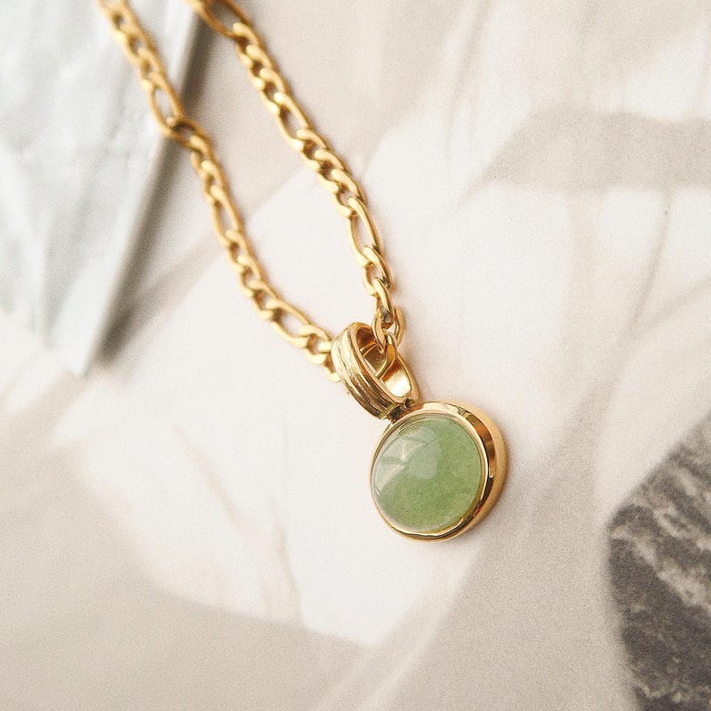 Green Stone Necklace - Etsy
