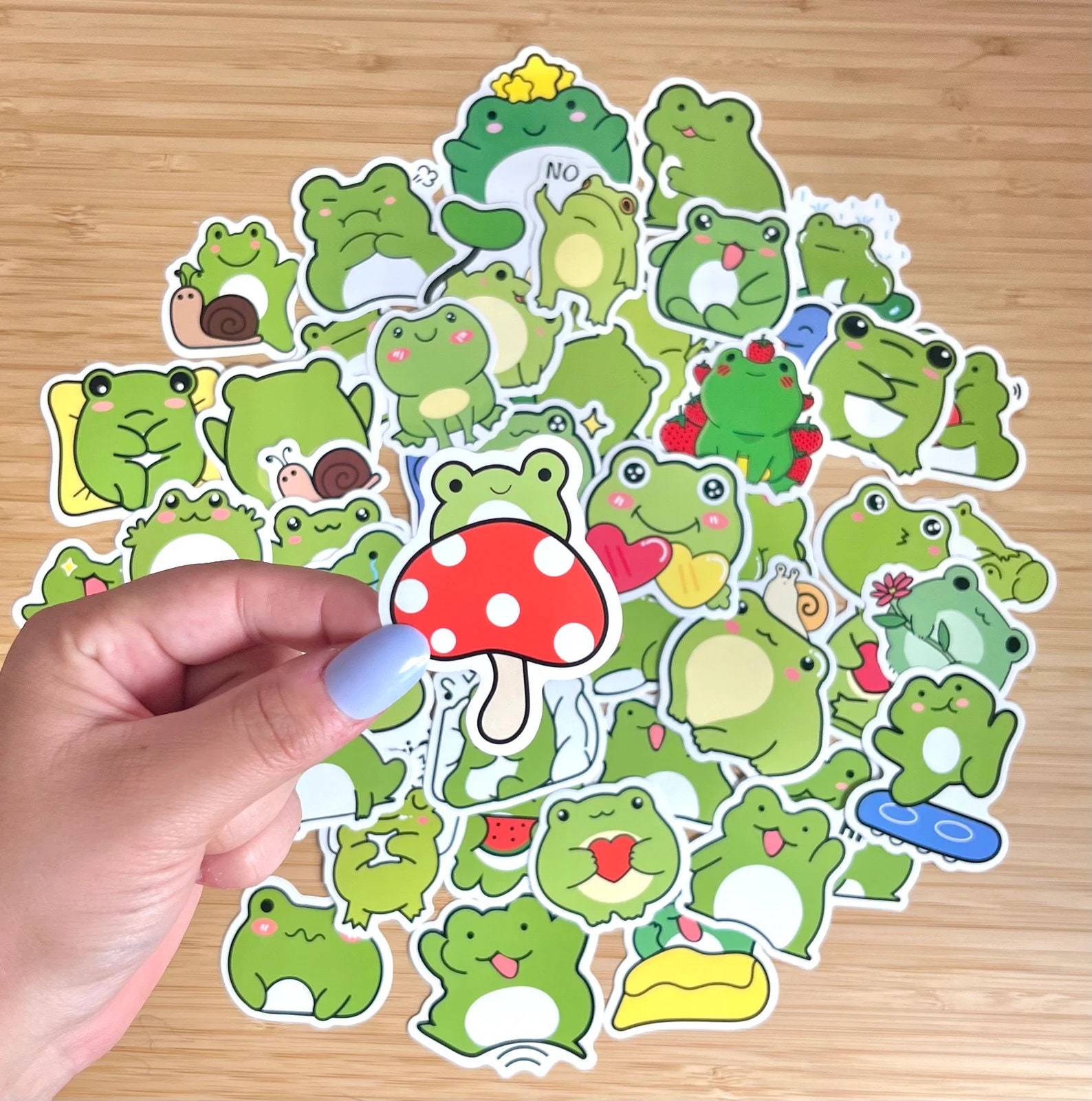 Cute Frog Sticker Pack Kawaii Tree Frog Decals Green Toad - Etsy