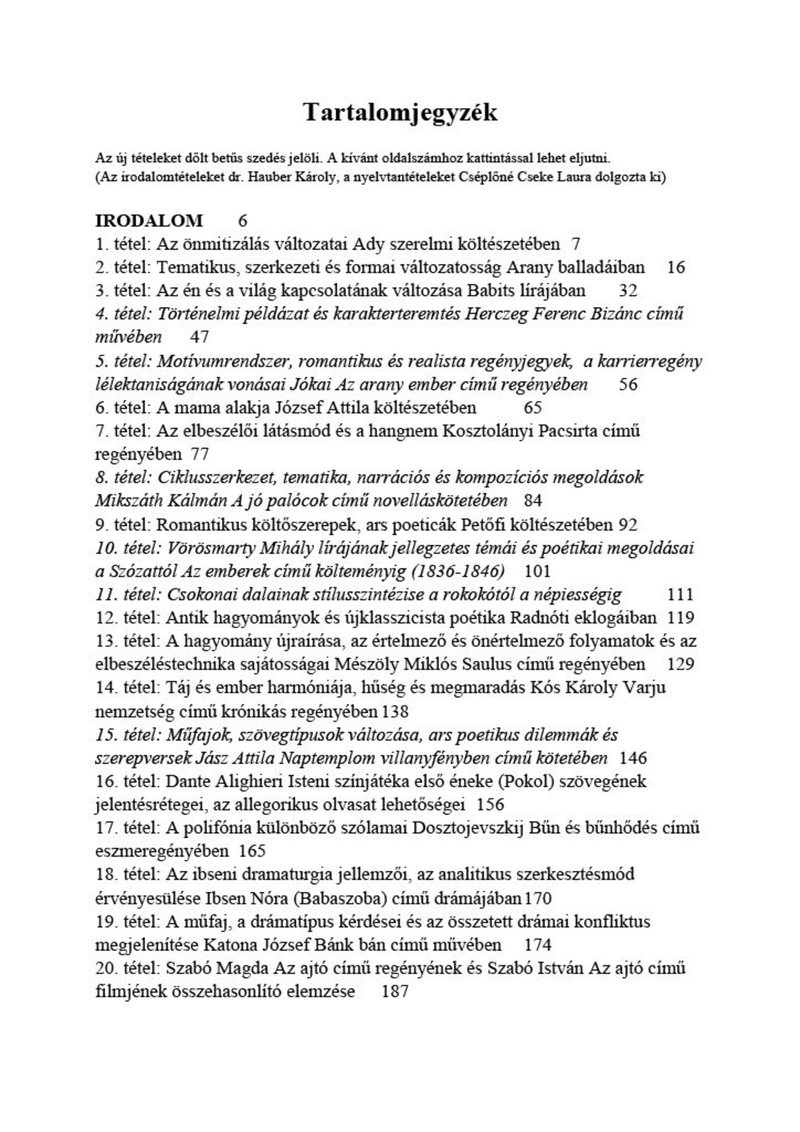 Kidolgozott Tételek a 2024-es Emelt Szintű Szóbeli Magyarérettségire - Etsy