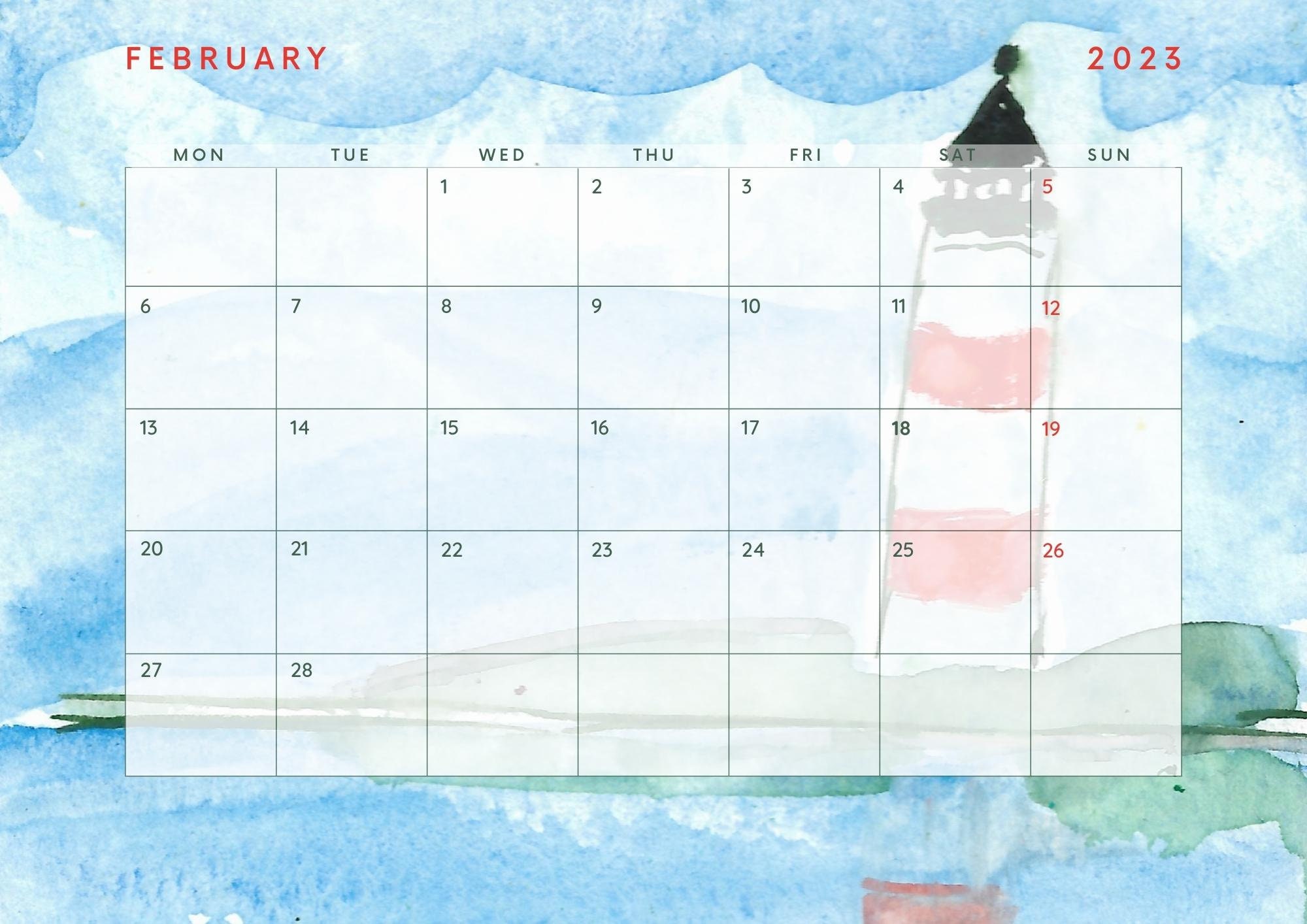Mokl-Art Kalender 2023 Druck INSTANT DOWNLOAD Meeresblick - Etsy.de