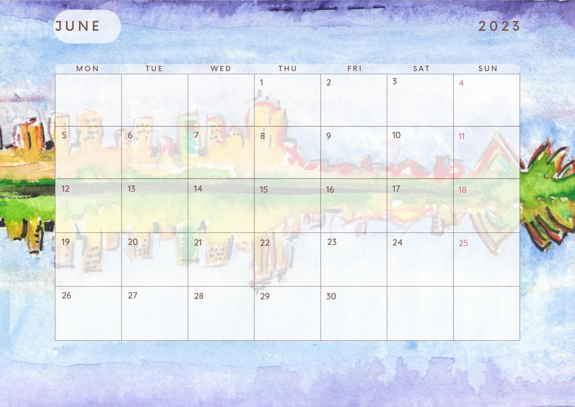 Mokl-Art Kalender 2023 Druck INSTANT DOWNLOAD Meeresblick - Etsy.de
