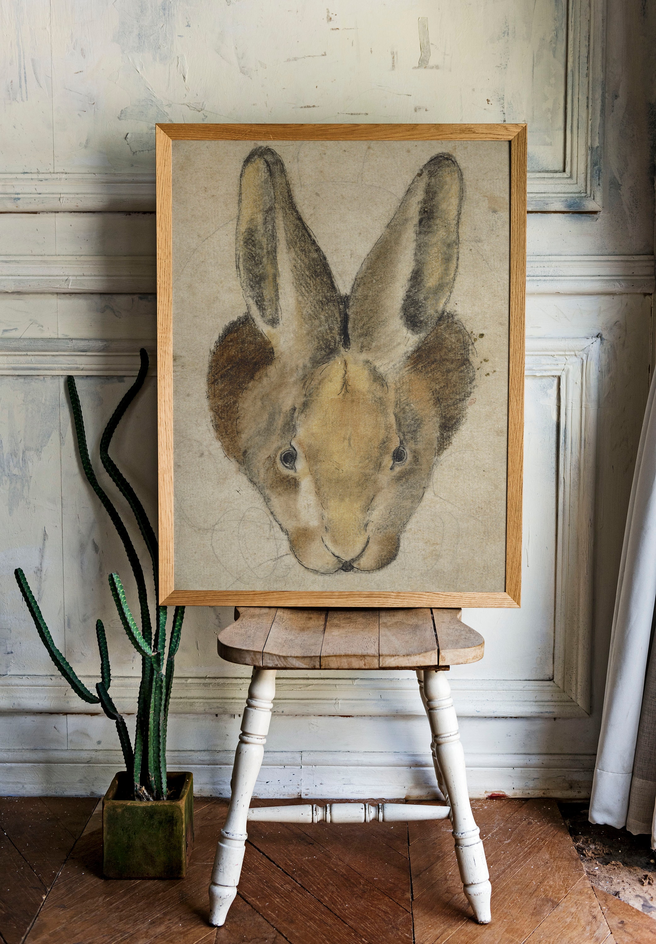 Vintage Painting Rabbit Hare Hase Von Vorn Hans Asper Swiss 1499 1571 ...