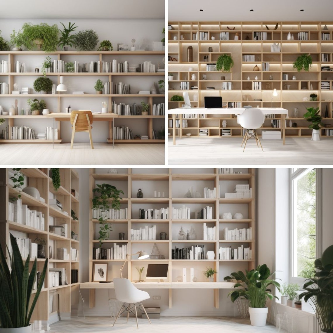 Virtual Office Backgrounds | Modern Sustainable Office Plant Shelves ...