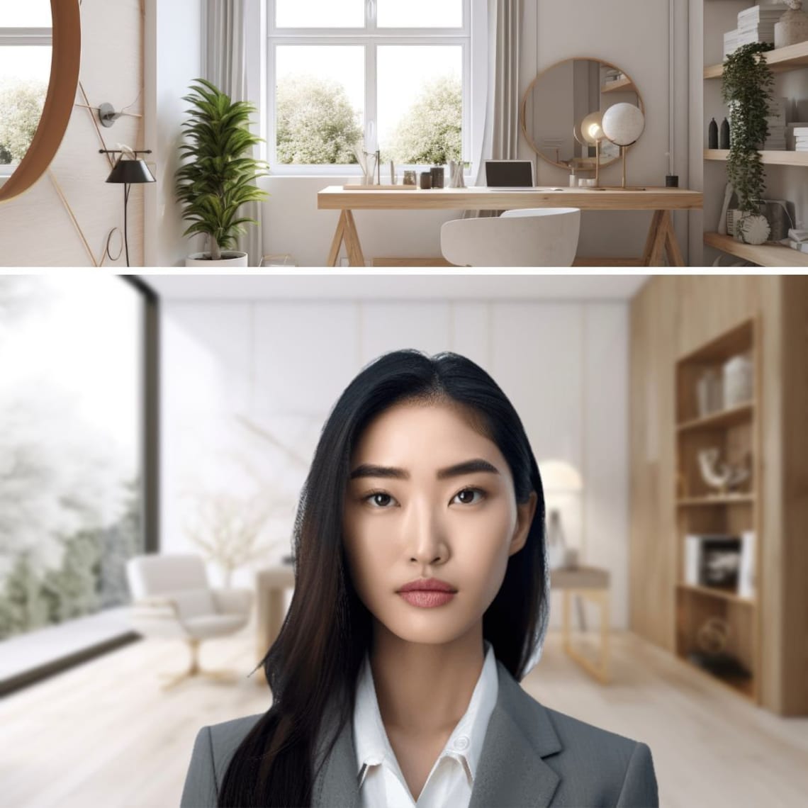 Virtual Office Backgrounds Modern Office Zoom and Googlemeet Video Call ...