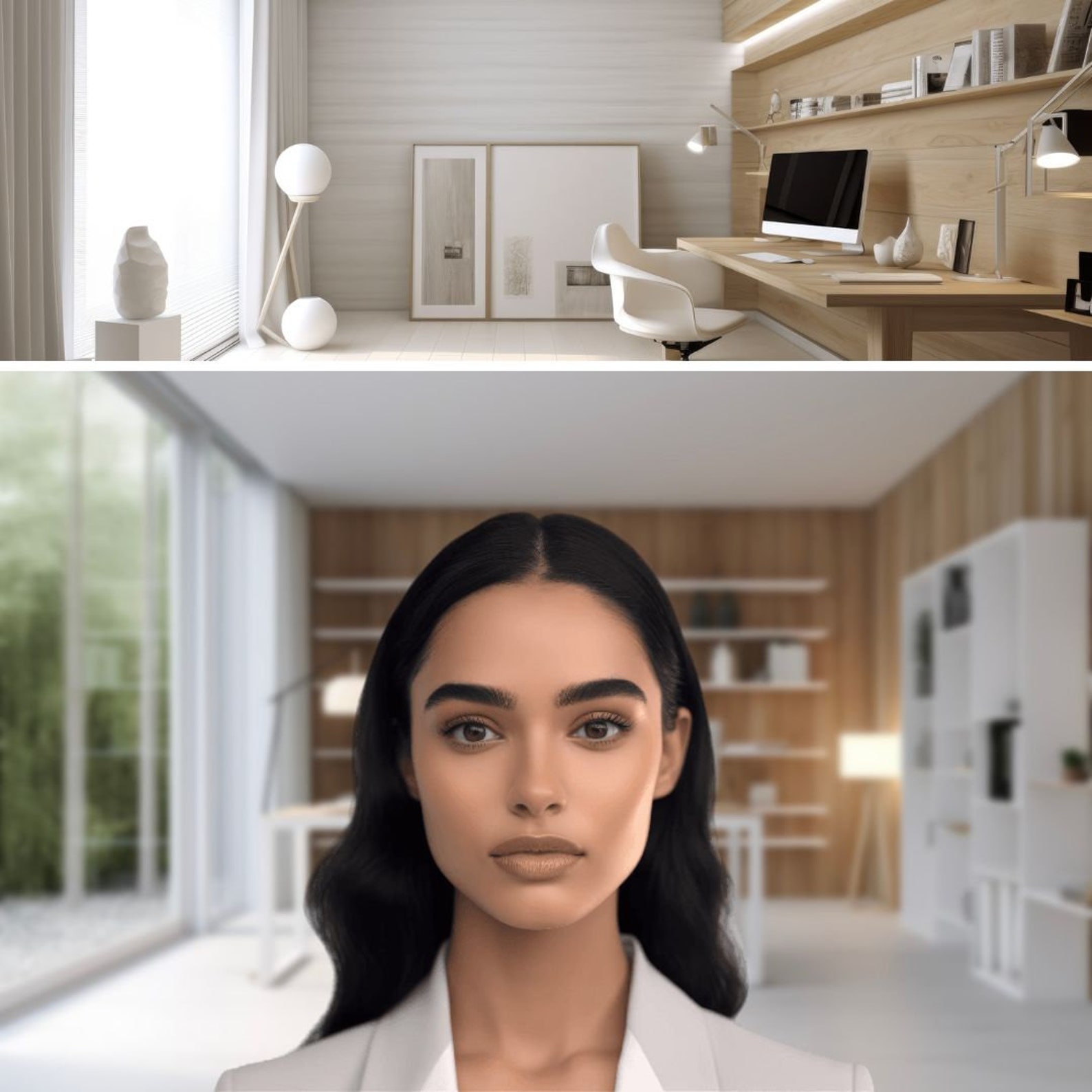 Virtual Office Backgrounds Modern Office Zoom and Googlemeet Video Call ...