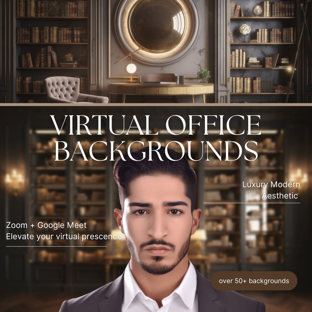 Luxury Modern Virtual Office Backgrounds Modern Office Zoom and ...