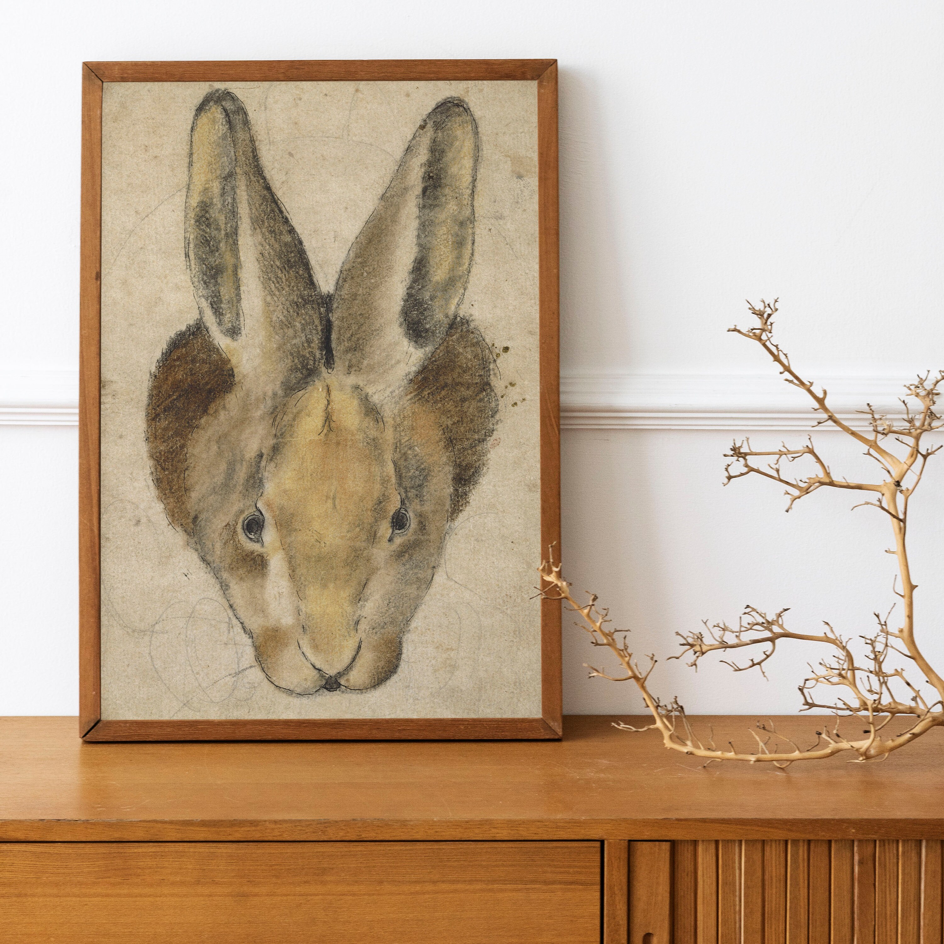 Vintage Painting Rabbit Hare Hase Von Vorn Hans Asper Swiss 1499 1571 ...