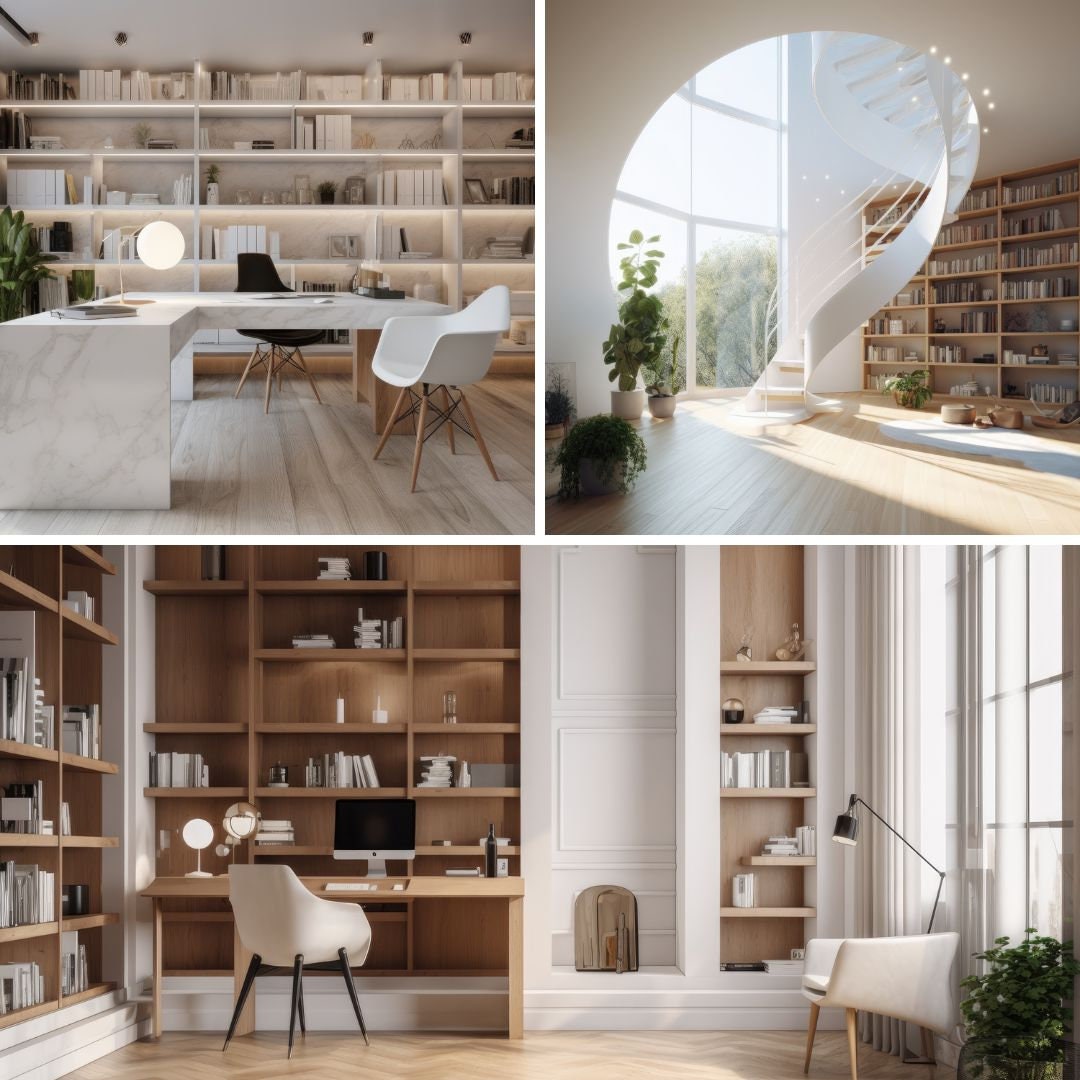 Modern Sustainable Virtual Bookcase Backgrounds | Modern Bookshelves ...