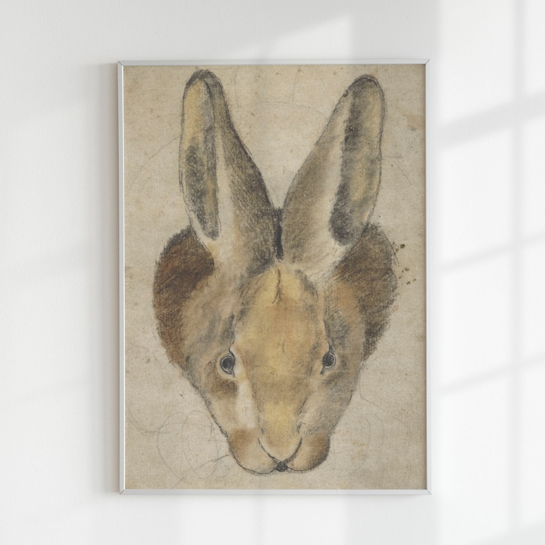 Vintage Painting Rabbit Hare Hase Von Vorn Hans Asper Swiss 1499 1571 ...
