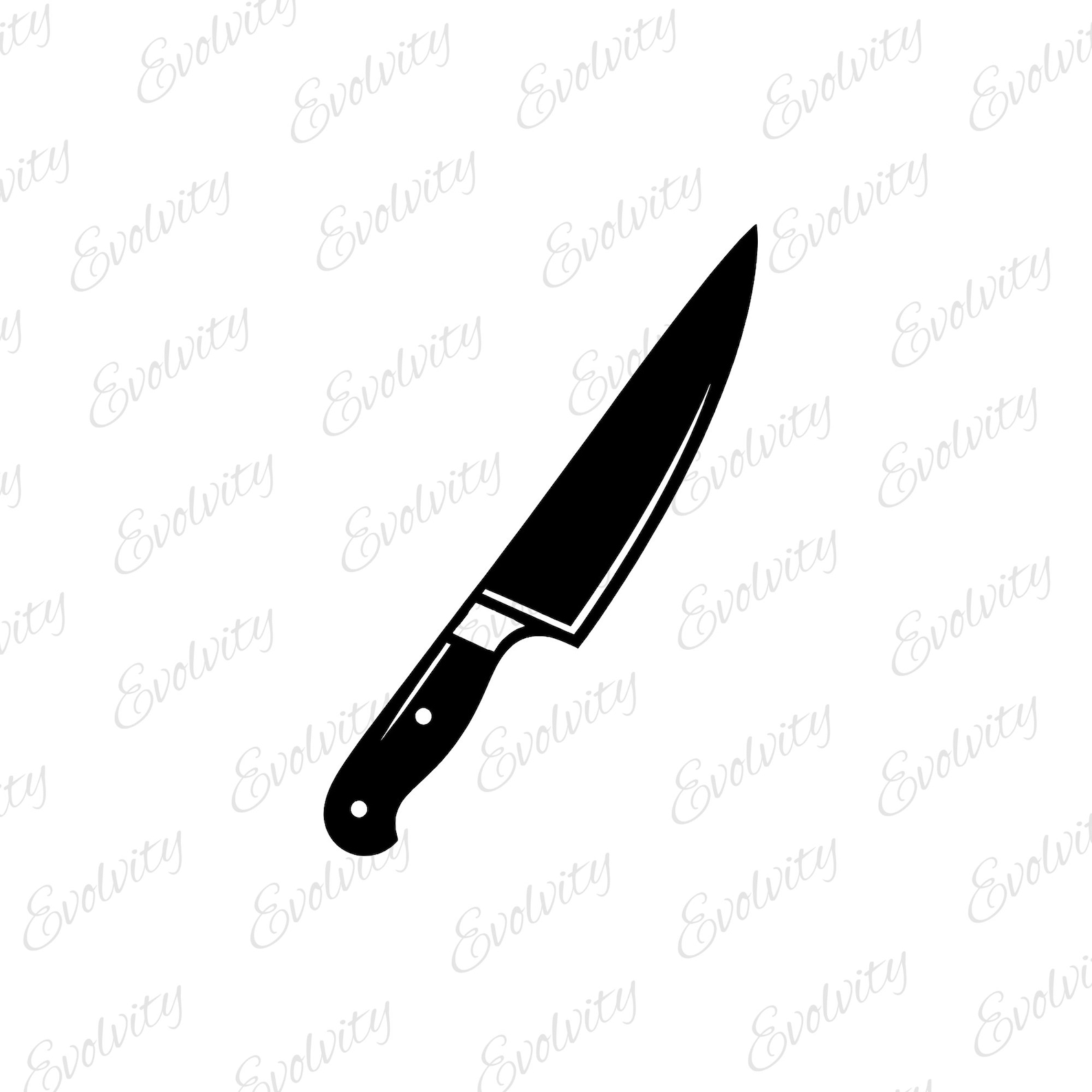 Kitchen Knife SVG Vector Bundle With 7 Chef Knife Clipart Silhouette ...