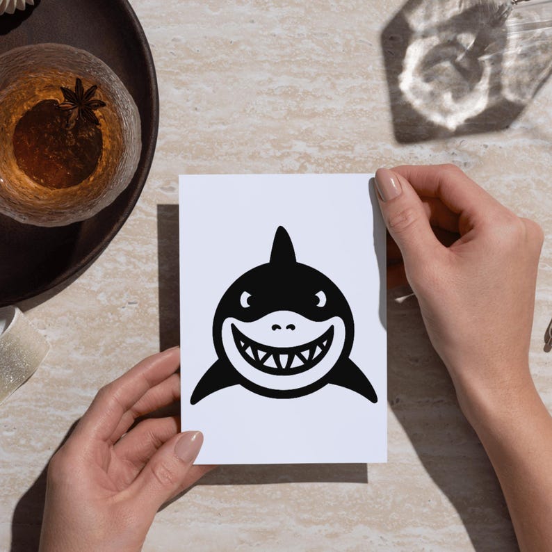Cute Cartoon Shark SVG Bundle With 3 Smiling Shark Silhouettes Clipart ...