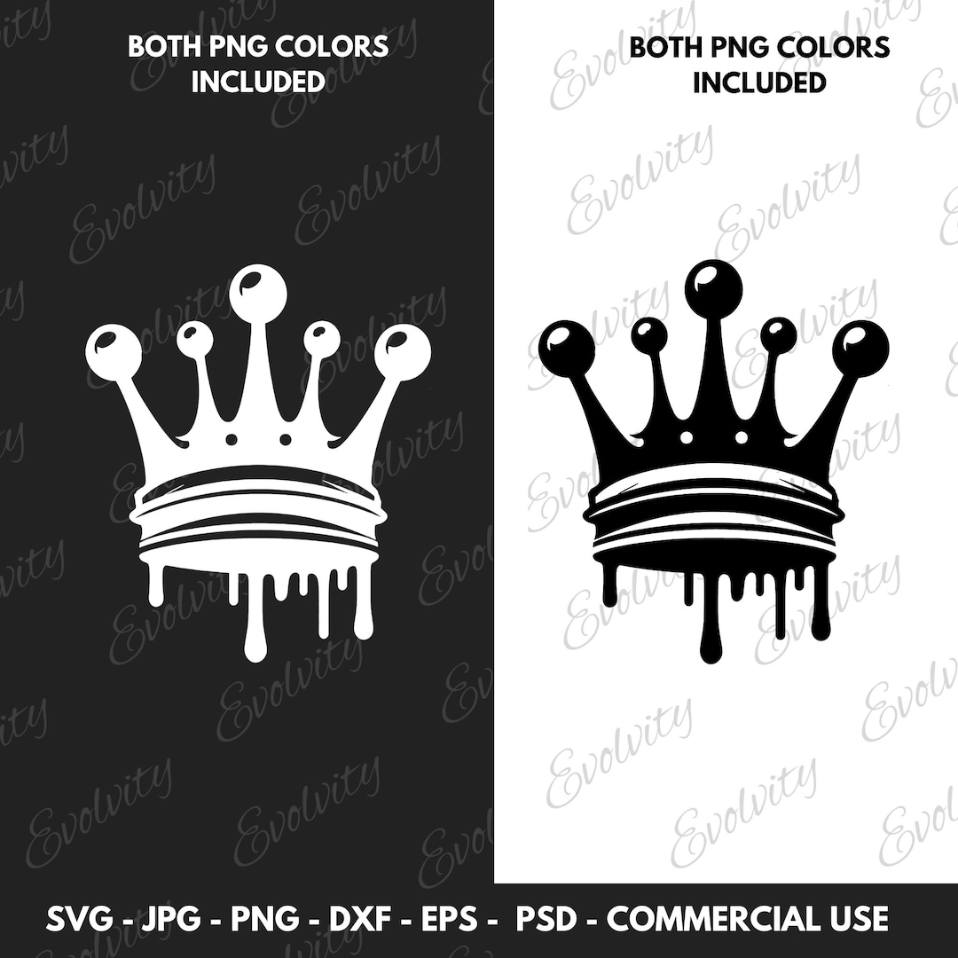 Dripping Graffiti Crown SVG: Royal Silhouette Clipart (digital Download ...