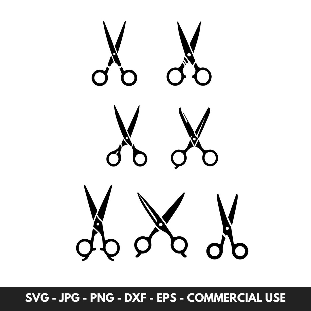 Scissors SVG Bundle, 7 Scissors Vectors, Scissors Clipart, Barber ...