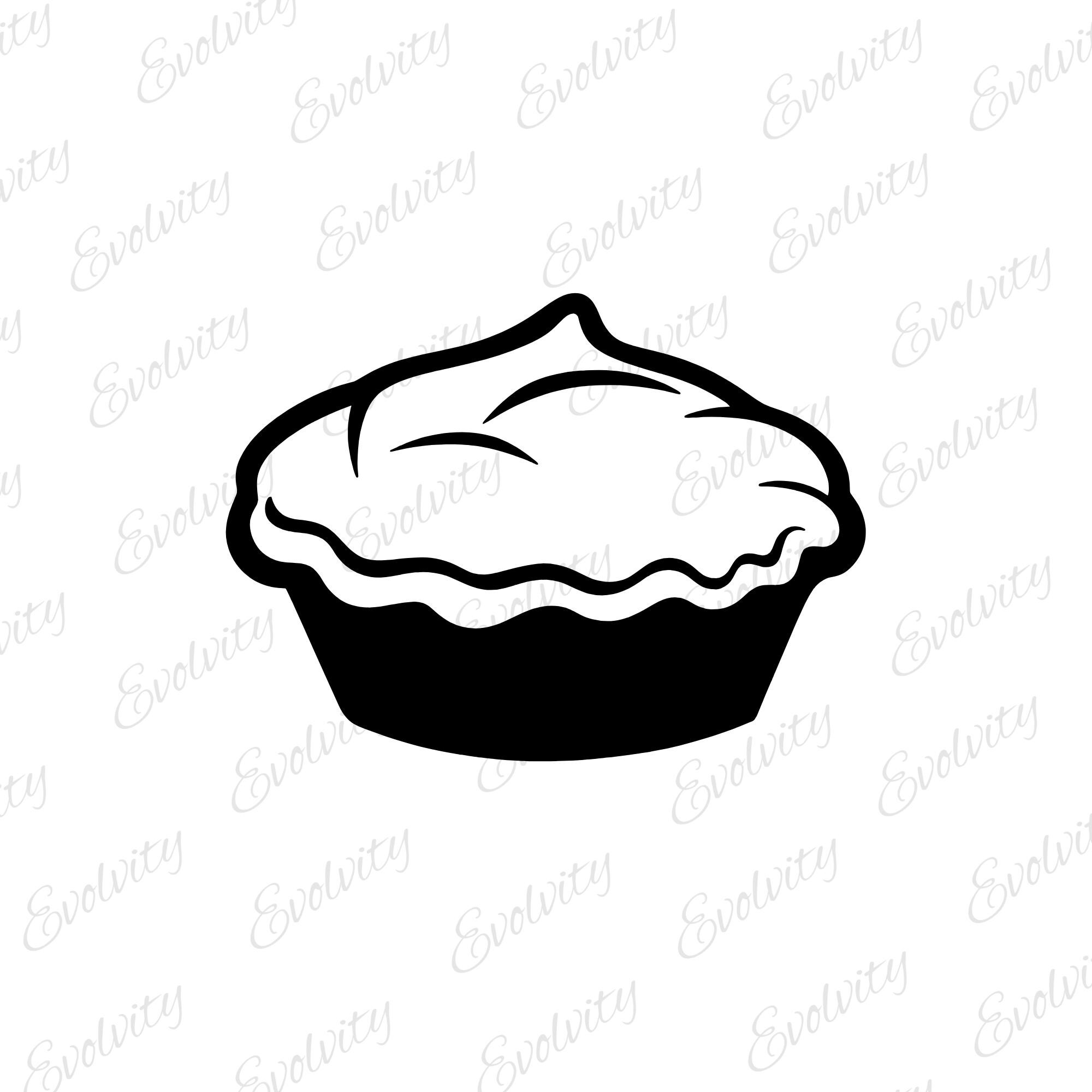 Pie SVG Bundle With 7 Delicious Pie Vector Clipart Silhouette PNG Cut ...