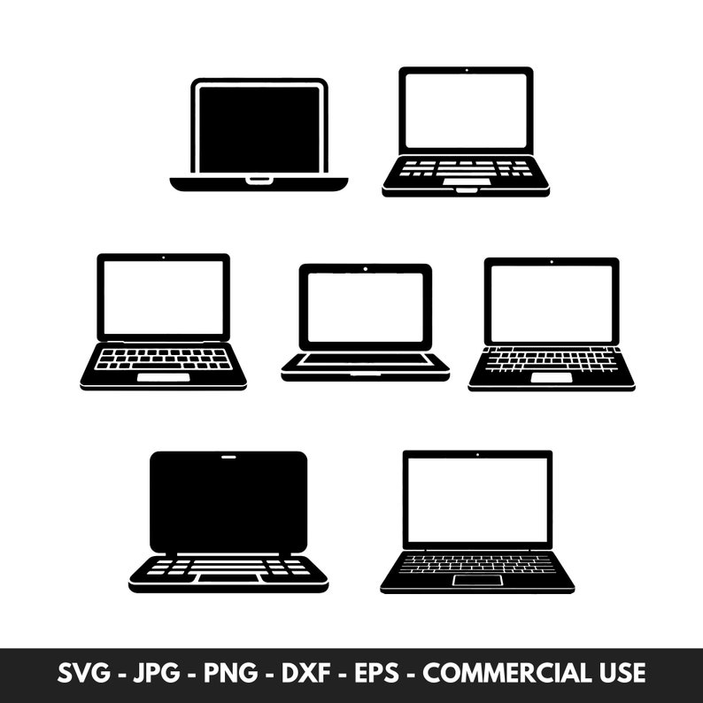 Laptop SVG Bundle, 7 Laptop Vectors, Laptop Clipart, Razor Laptop ...