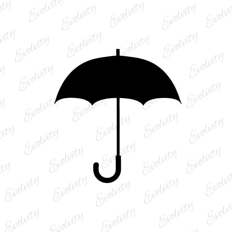 Umbrella SVG Bundle With 3 Umbrella Silhouette Clipart PNG Cut File ...