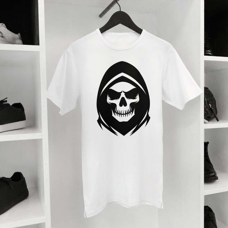 Skull Face With Hood SVG Vector and Skull Silhouette PNG Clipart Cut ...