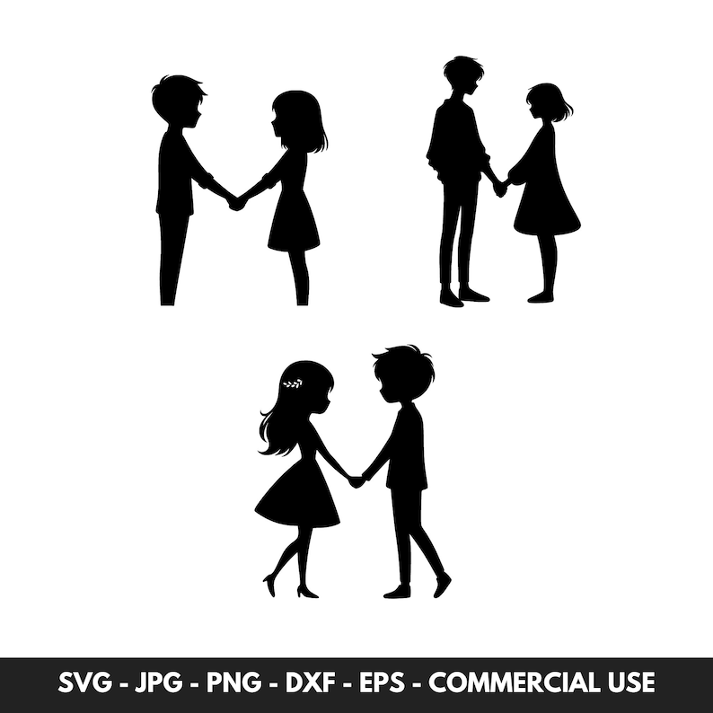Couple Holding Hands SVG Bundle 3 Lovers Holding Hands Vectors, Wedding Clipart, Holding Hands ...