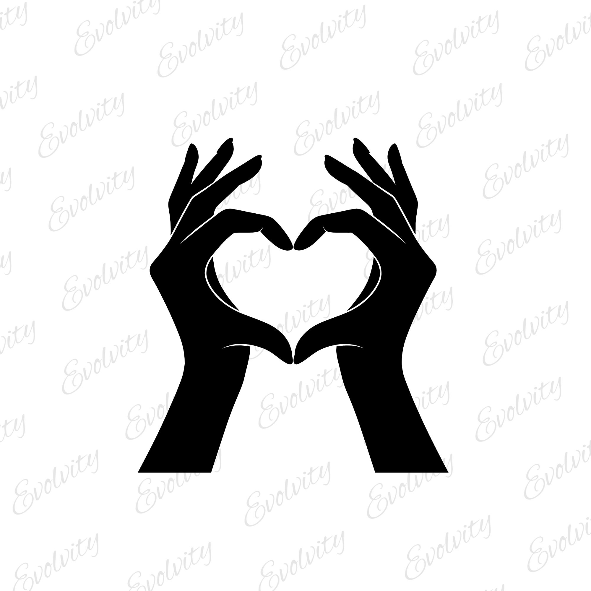 Heart Hand SVG Bundle 3 Love Hands Vectors, Heart Sign Clipart, Love ...