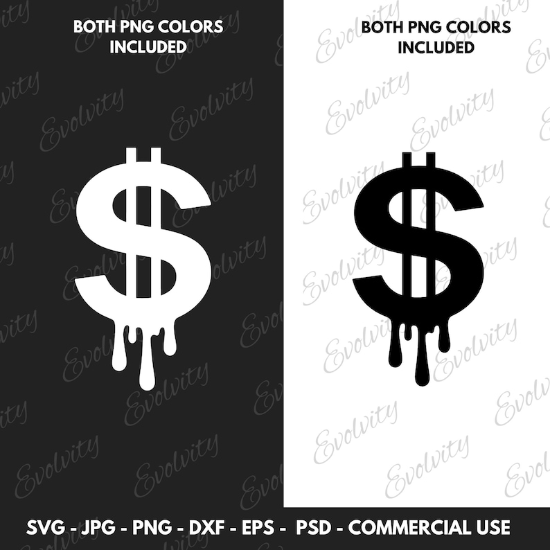 Dripping Dollar Sign SVG: USD Clipart, Cut File (digital Download - Etsy
