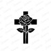 Cross With Rose SVG Bundle, 3 Cross Rose Vectors, Rose PNG, Rose ...