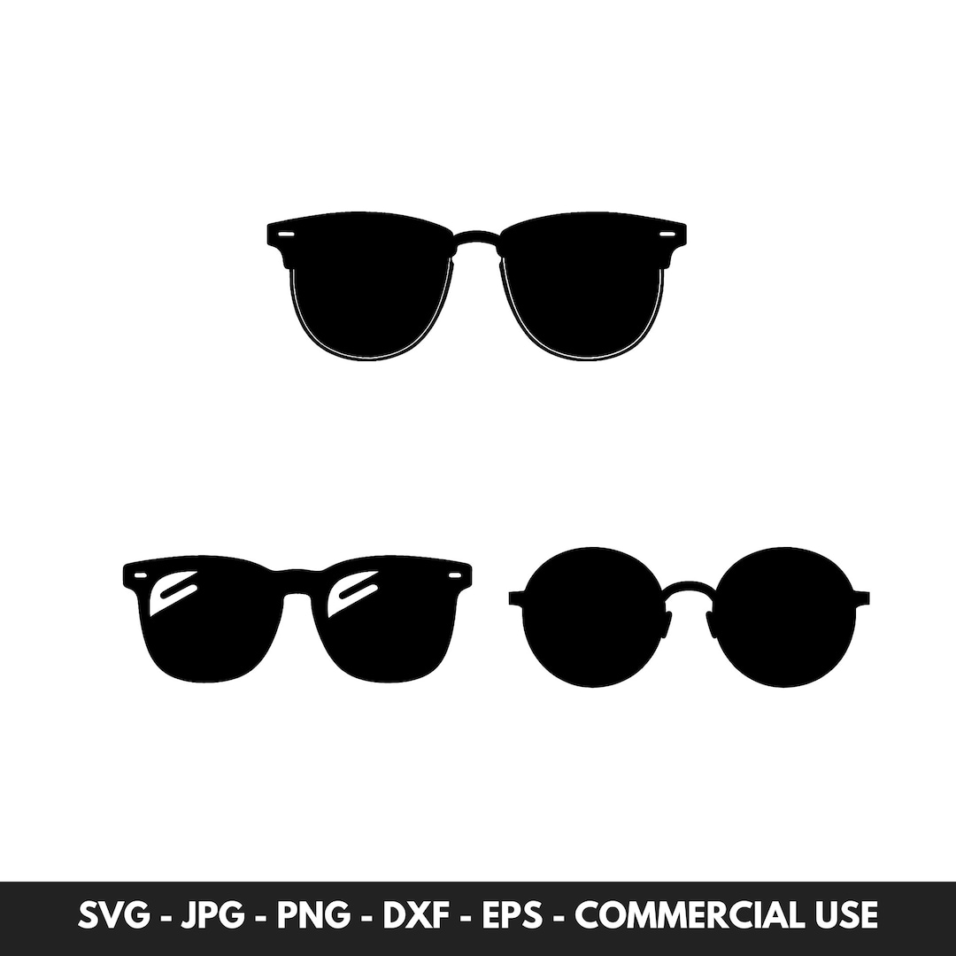 Sunglasses SVG Bundle, 3 Sunglasses Vectors, Sunglasses PNG, Sunglasses ...