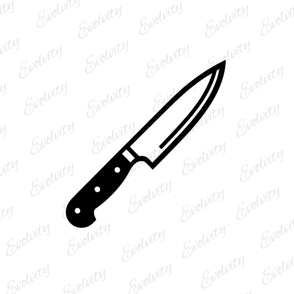 Kitchen Knife SVG Vector Bundle With 7 Chef Knife Clipart Silhouette ...