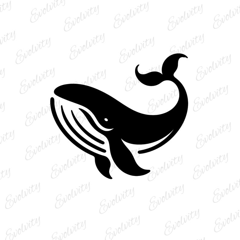 Whale SVG Vector Bundle With 7 Whale Silhouette Clipart PNG Cut File ...