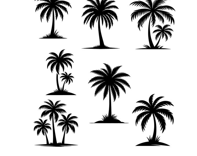 PALM TREE SVG, Palm Tree Scene Svg Bundle, Svg Cricut, Silhouette, Png ...