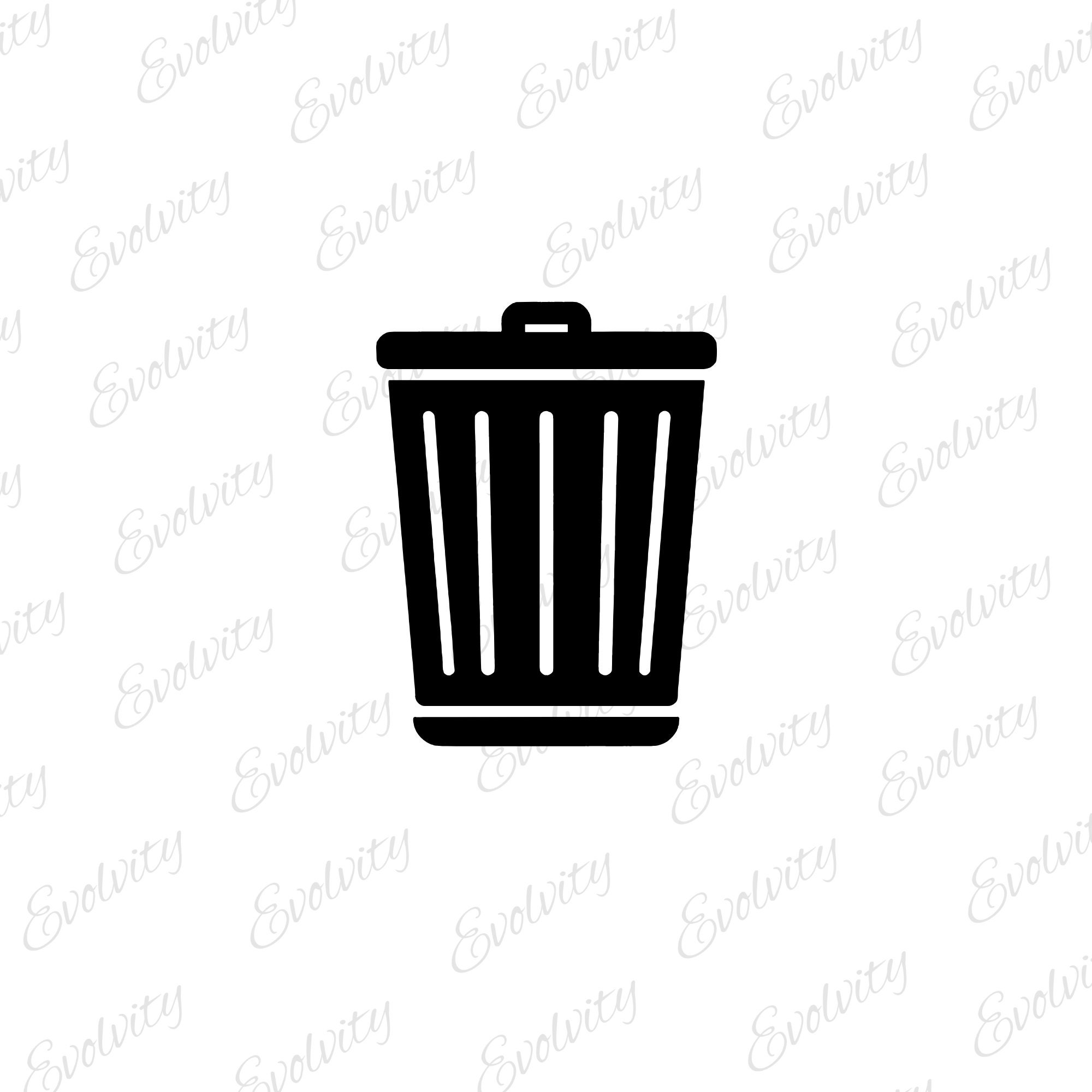 Trash Can SVG Vector Bundle With 7 Trash Bin Clipart Silhouette PNG Cut ...