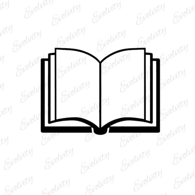 Open Book SVG Bundle With 7 Book Vector Clipart Silhouette PNG Cut ...