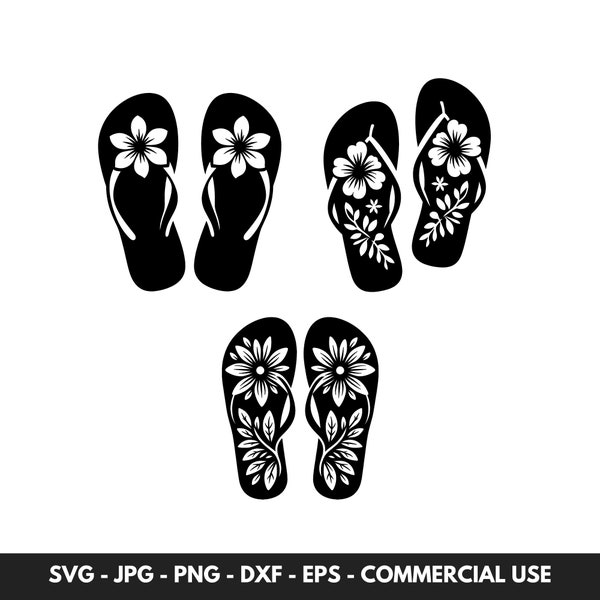 Flower Flip Flops - Etsy