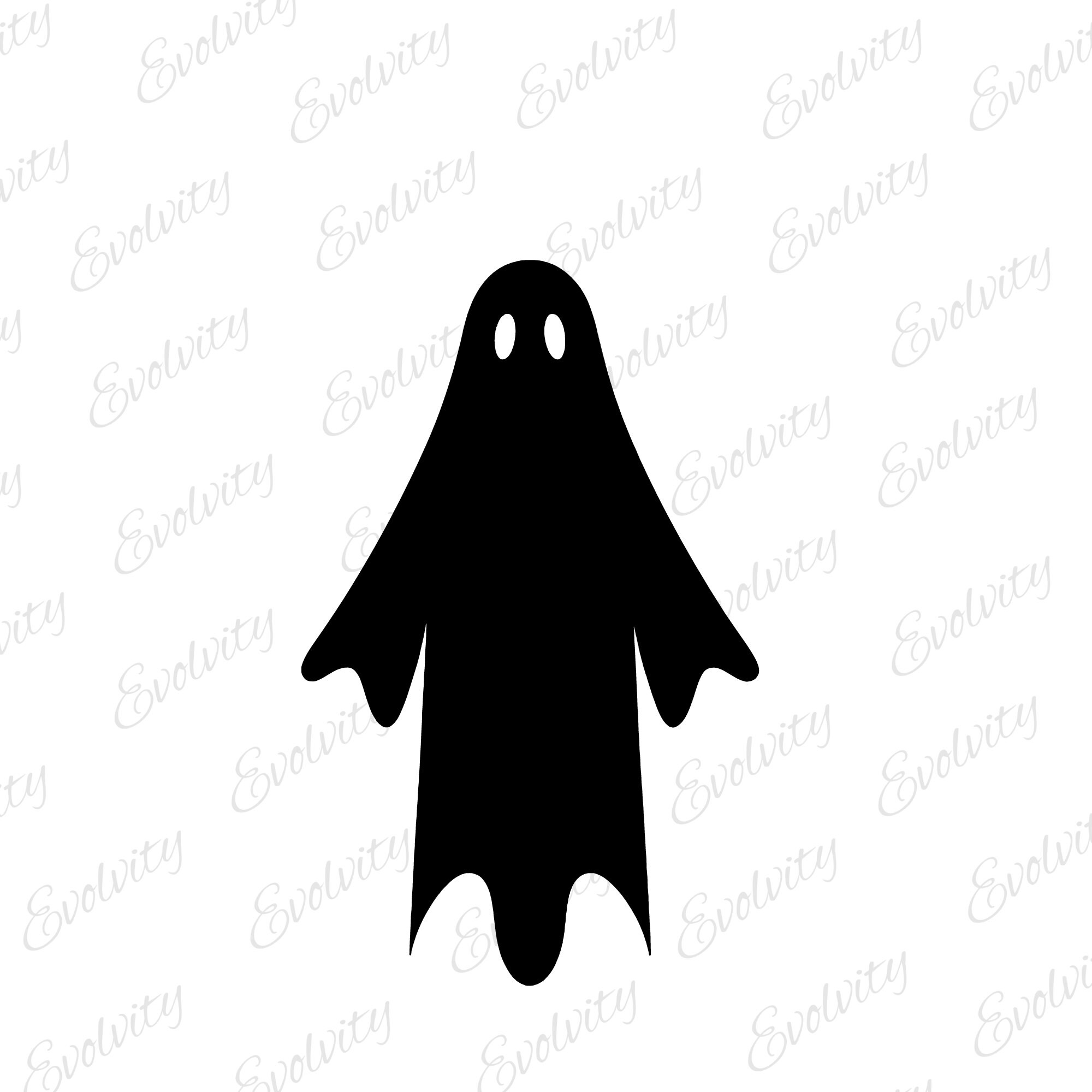 Cute Ghost SVG Vector Bundle With 3 Scary Cute Boo Silhouette PNG ...