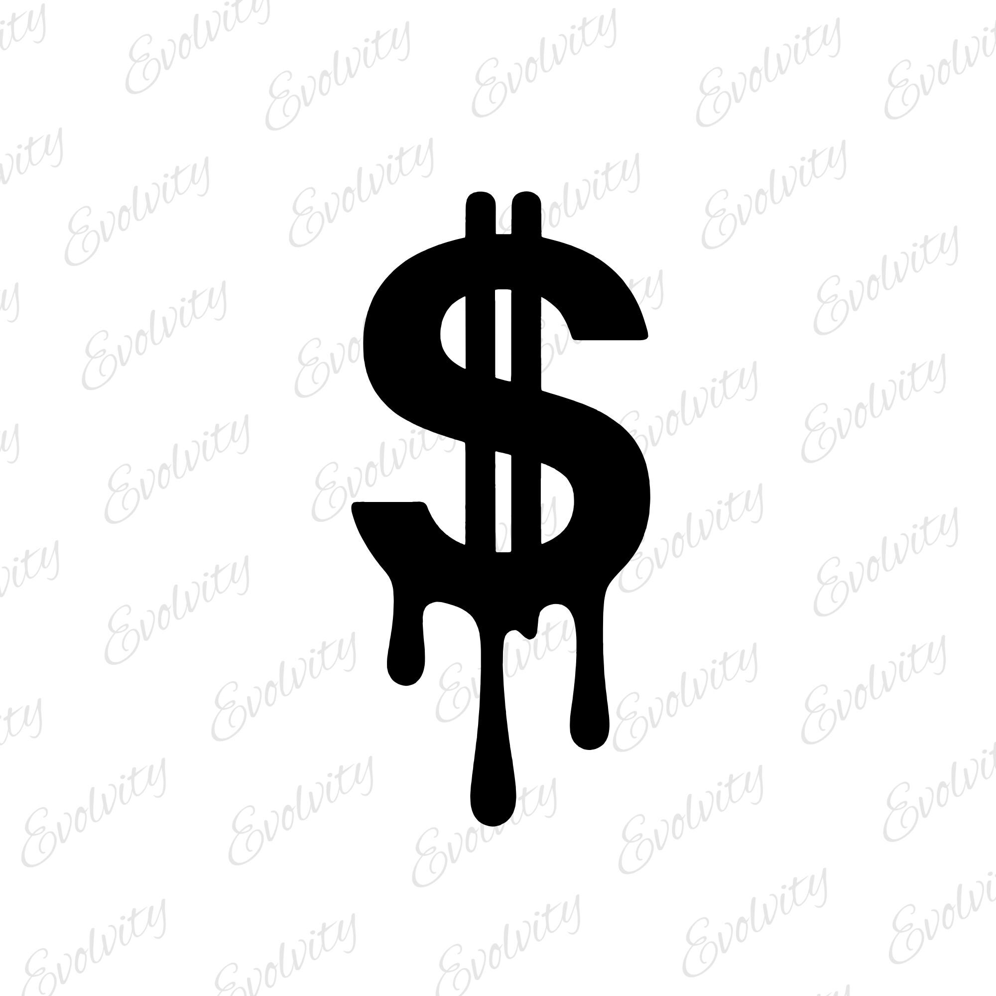 Dripping Dollar Sign SVG Bundle With 7 USD Currency Vector Clipart ...