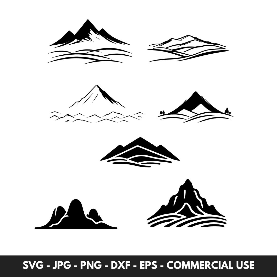 Berg SVG Vektor-Bundle: Wandern Clipart Silhouette (digitaler Download ...
