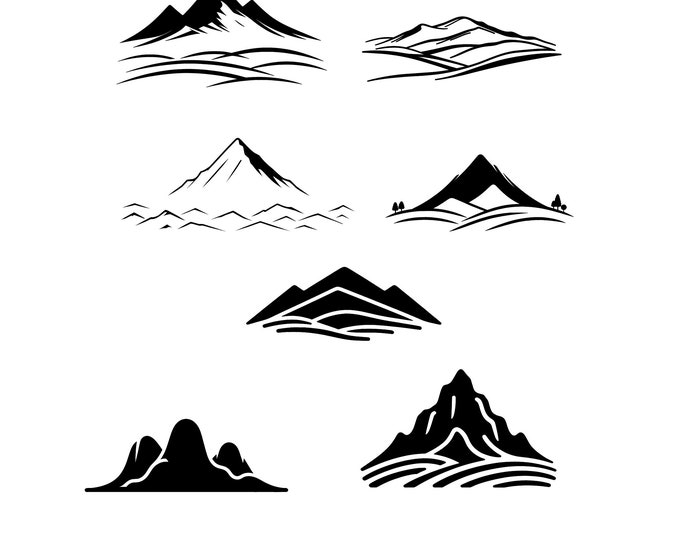 80 Rocky Mountains SVG PNG Pdf Bundle, Mountain Landscape Clipart Set ...