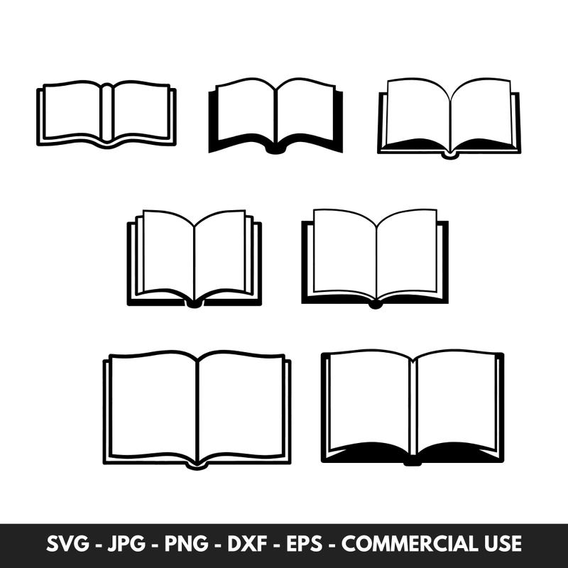 Book Vector Line Open - Etsy UK