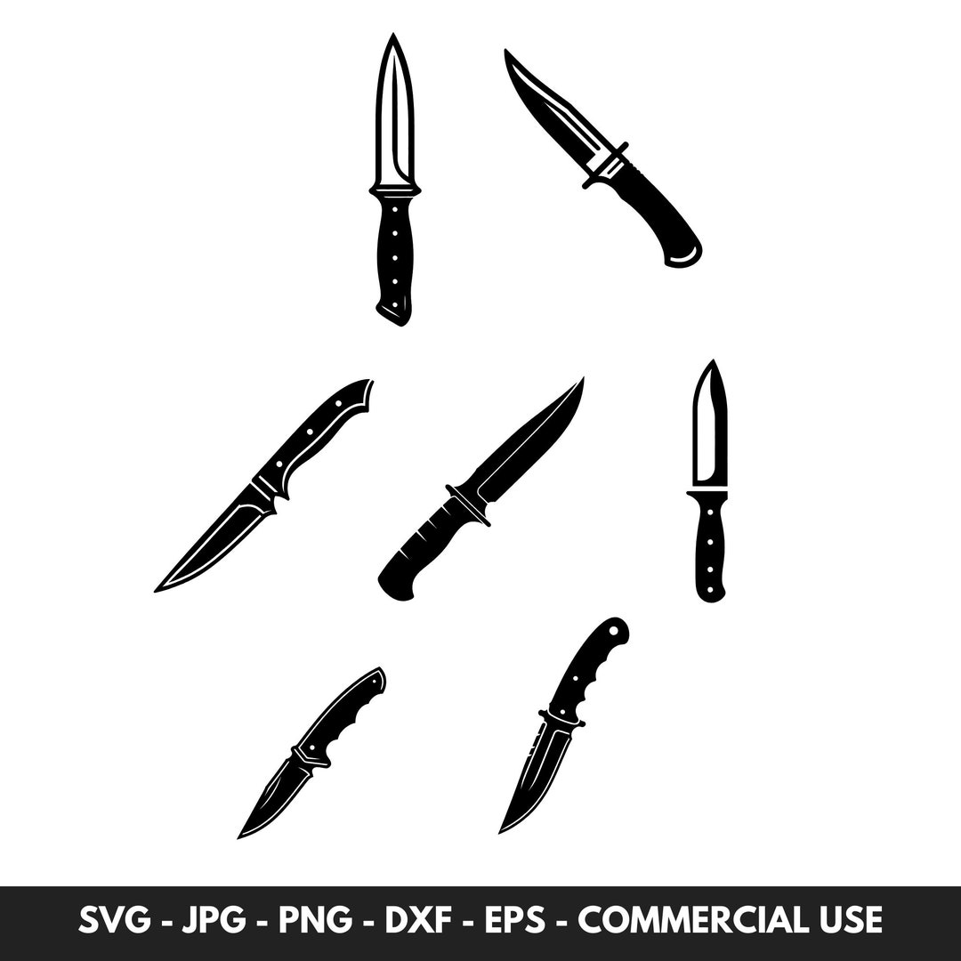 Knife SVG Bundle, 7 Knife Vectors, Knife Clipart, Knife Silhouette ...