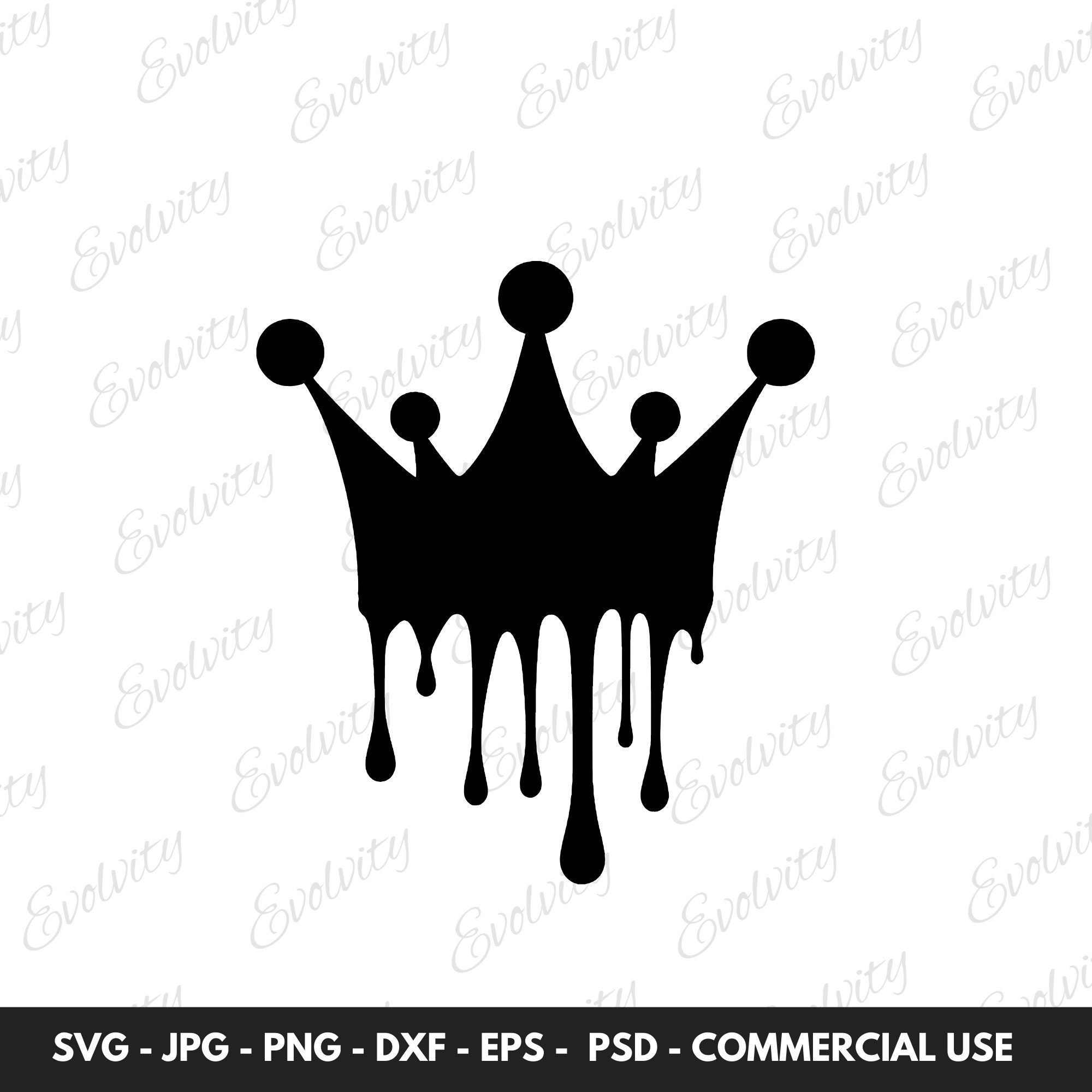 Dripping Crown Vector, Crown Clipart, King Crown Silhouette, Dripping ...