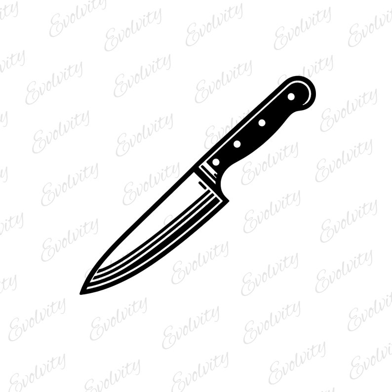 Kitchen Knife SVG Vector Bundle With 7 Chef Knife Clipart Silhouette ...