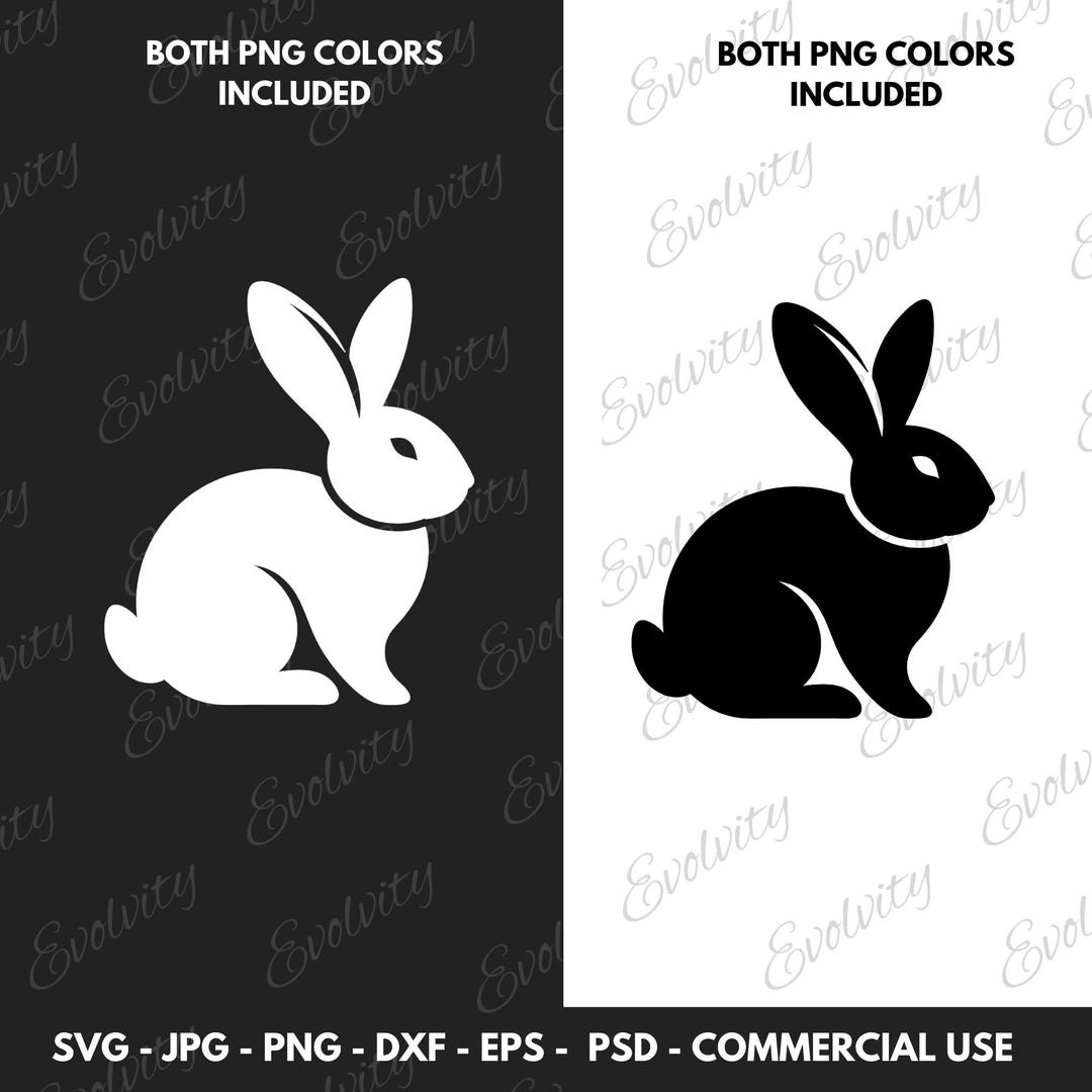 Rabbit SVG Vector and Bunny Silhouette Cut File for Cricut & Silhouette ...