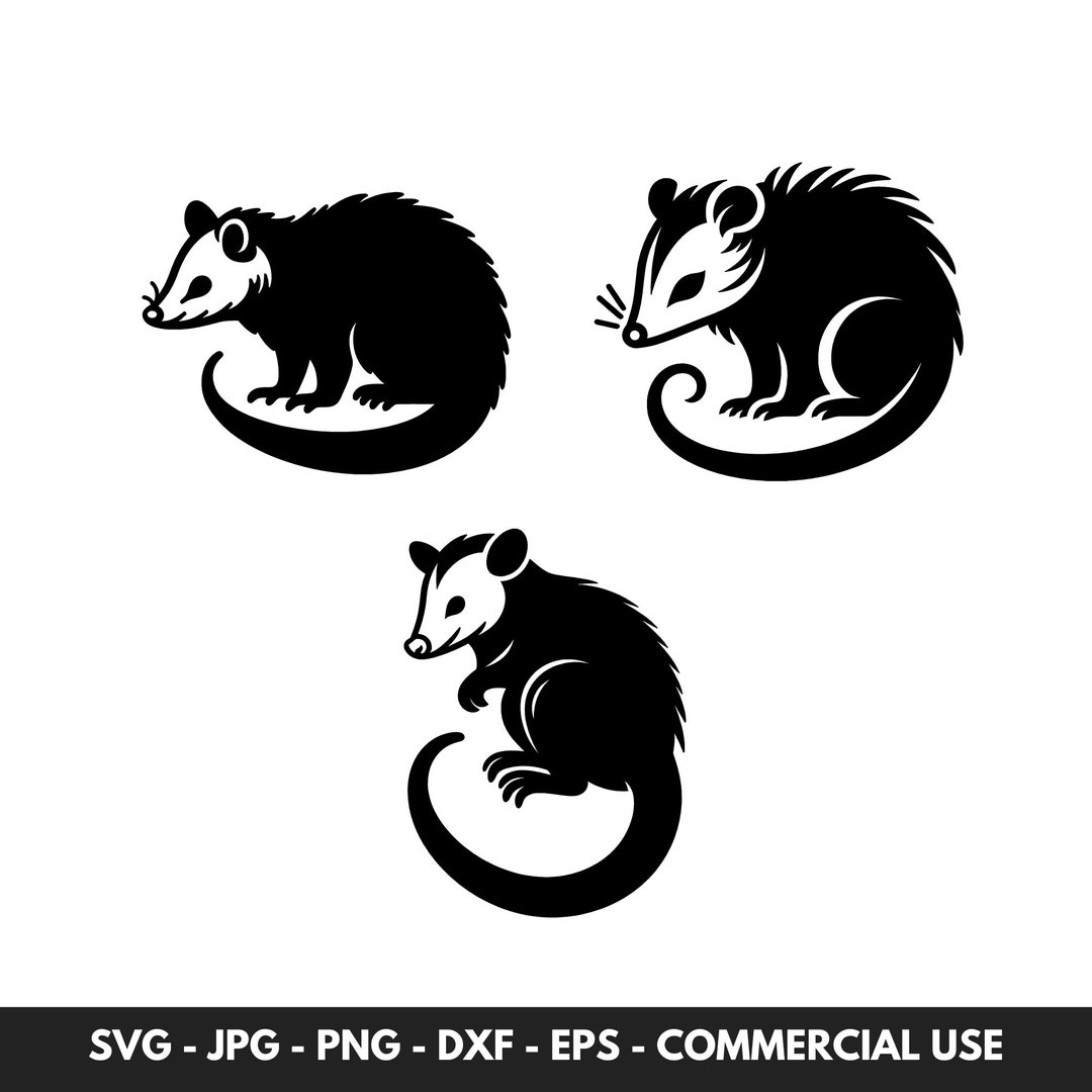 Possum SVG Vector Bundle: Woodland Animal Silhouette Clipart (digital ...