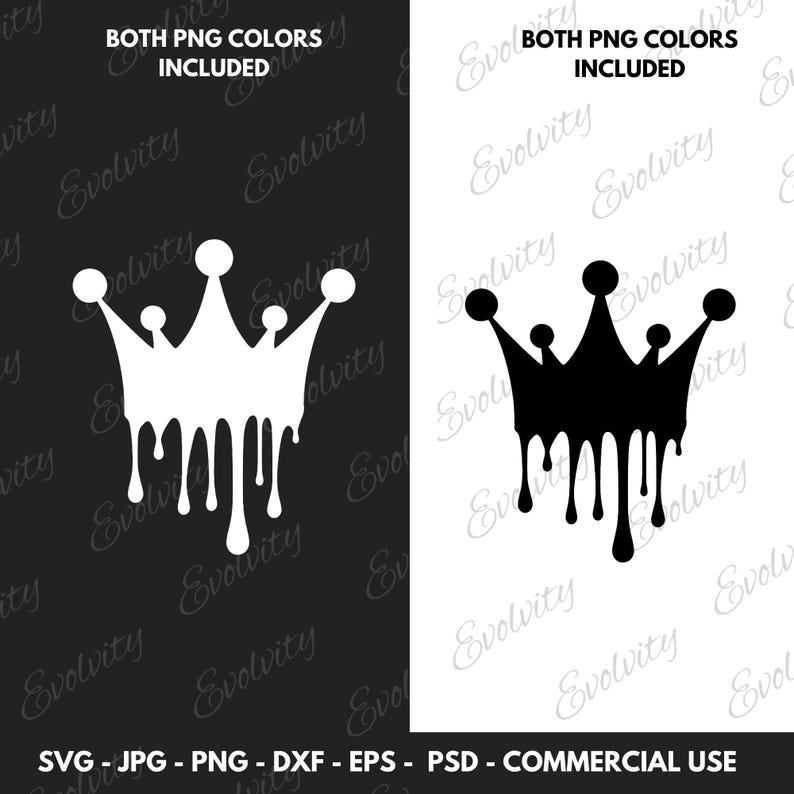 Dripping Crown Vector, Crown Clipart, King Crown Silhouette, Dripping ...