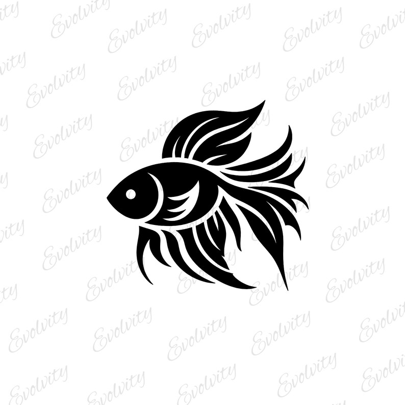 Aquarium Fish SVG Vector Bundle With 7 Goldfish Clipart Silhouette PNG ...