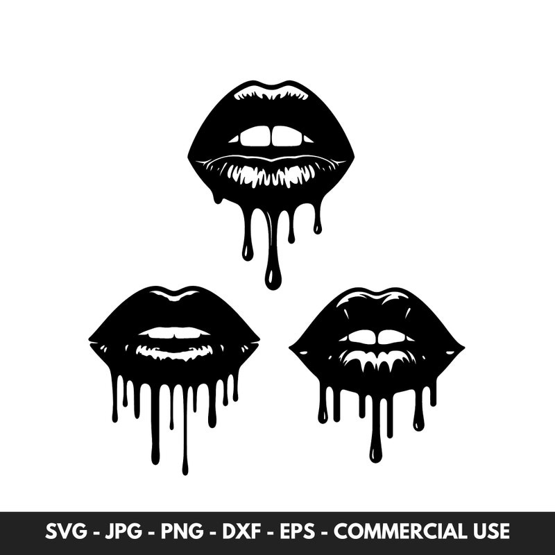 Drip Lips Svg - Etsy