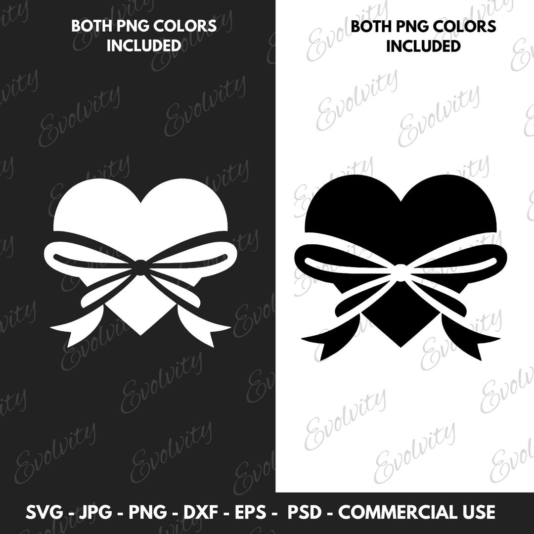 Heart Ribbon SVG, Heart Vector, Ribbon PNG, Heart Ribbon Clipart, Heart ...