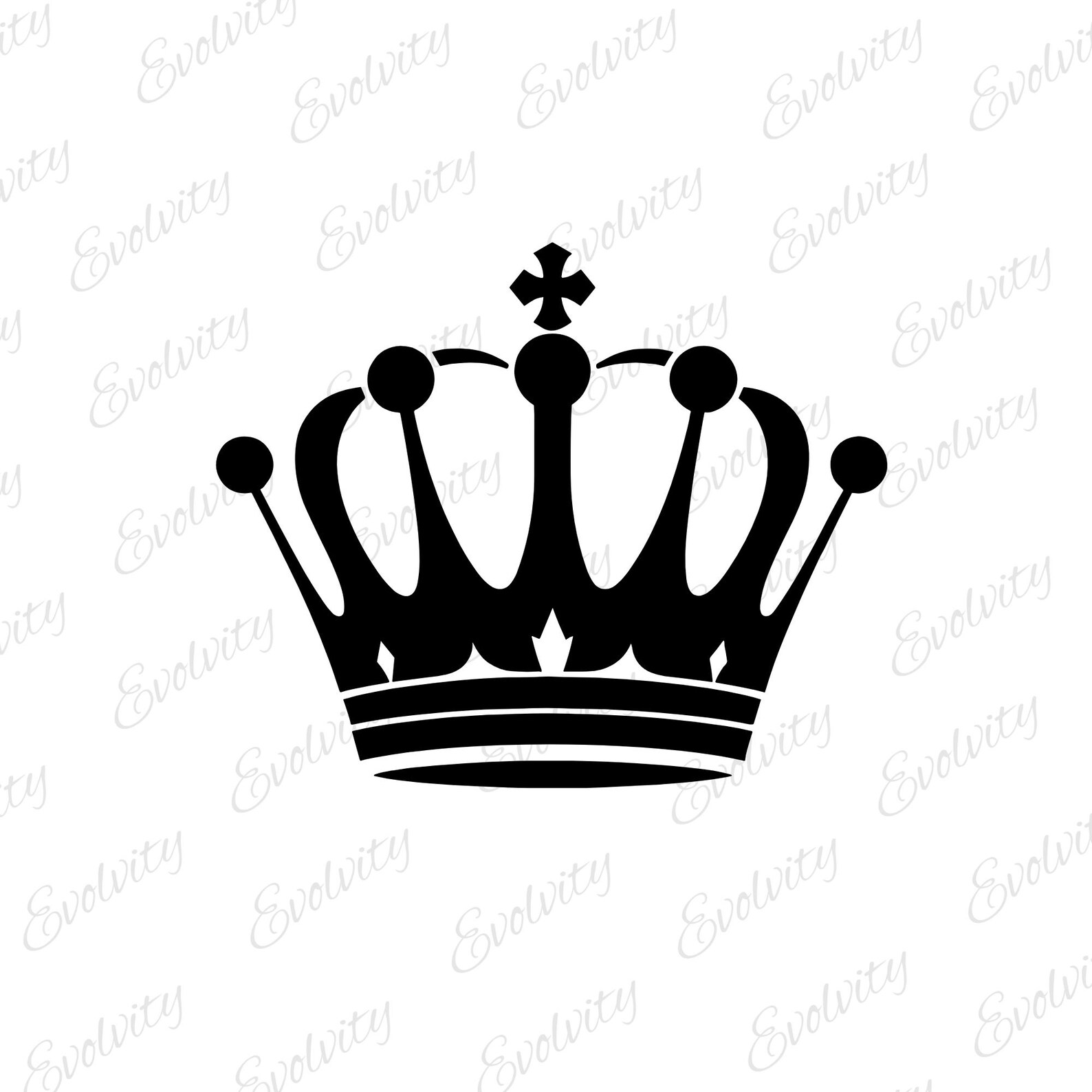 Royal Crown SVG Vector Bundle: King & Queen Silhouette Clipart (digital ...