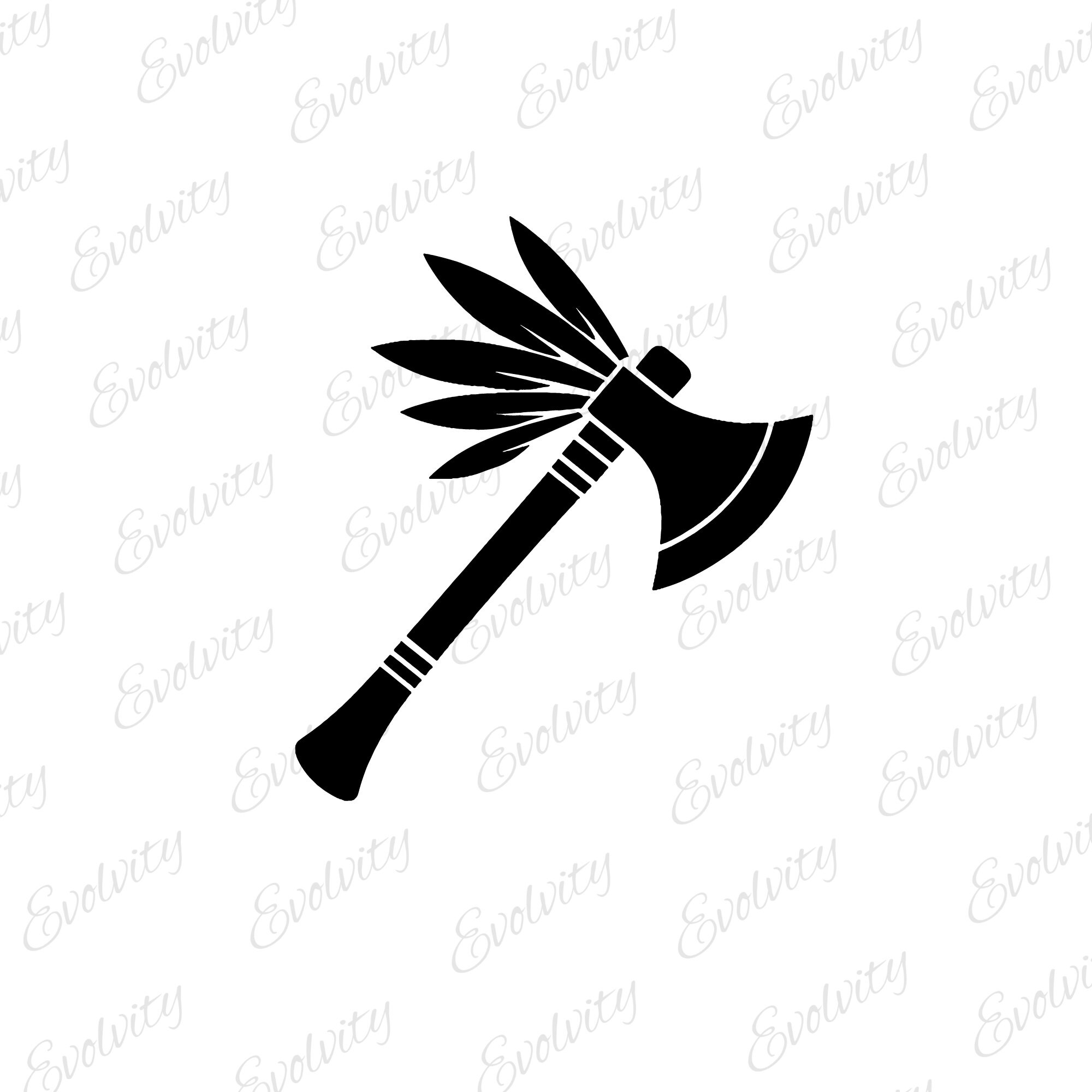 Tomahawk SVG Vector Bundle With 3 Tribal Warrior Axe Silhouette Clipart ...