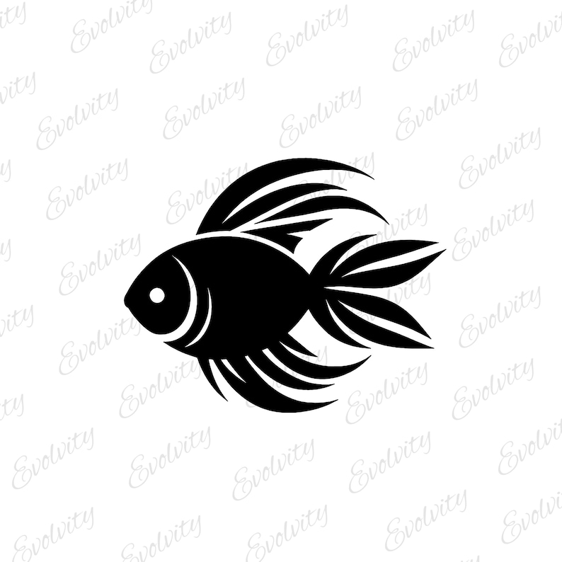 Aquarium Fish SVG Vector Bundle With 7 Goldfish Clipart Silhouette PNG ...